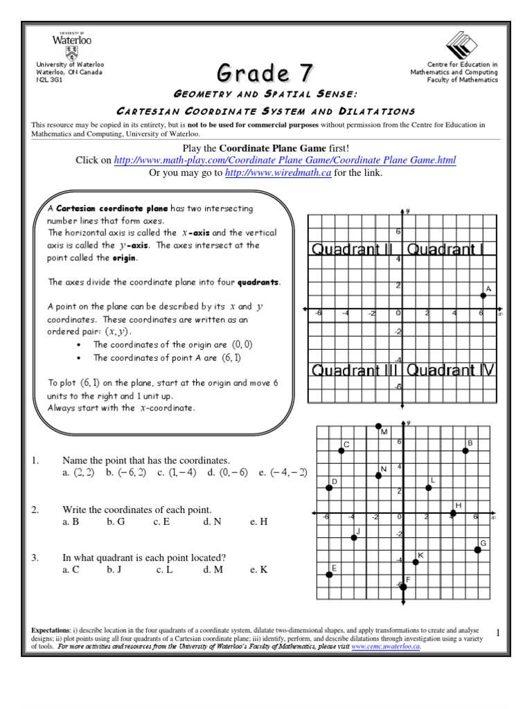 GEO Dilations Gr7 | PDF | Cartesian Coordinate System | Coordinate System