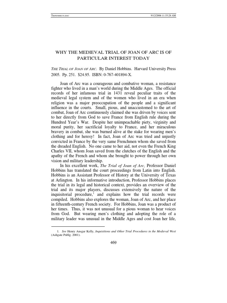 Trial of Joan of Arc | PDF | Joan Of Arc | France
