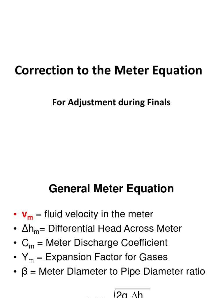 Correction To The Meter Equation | PDF