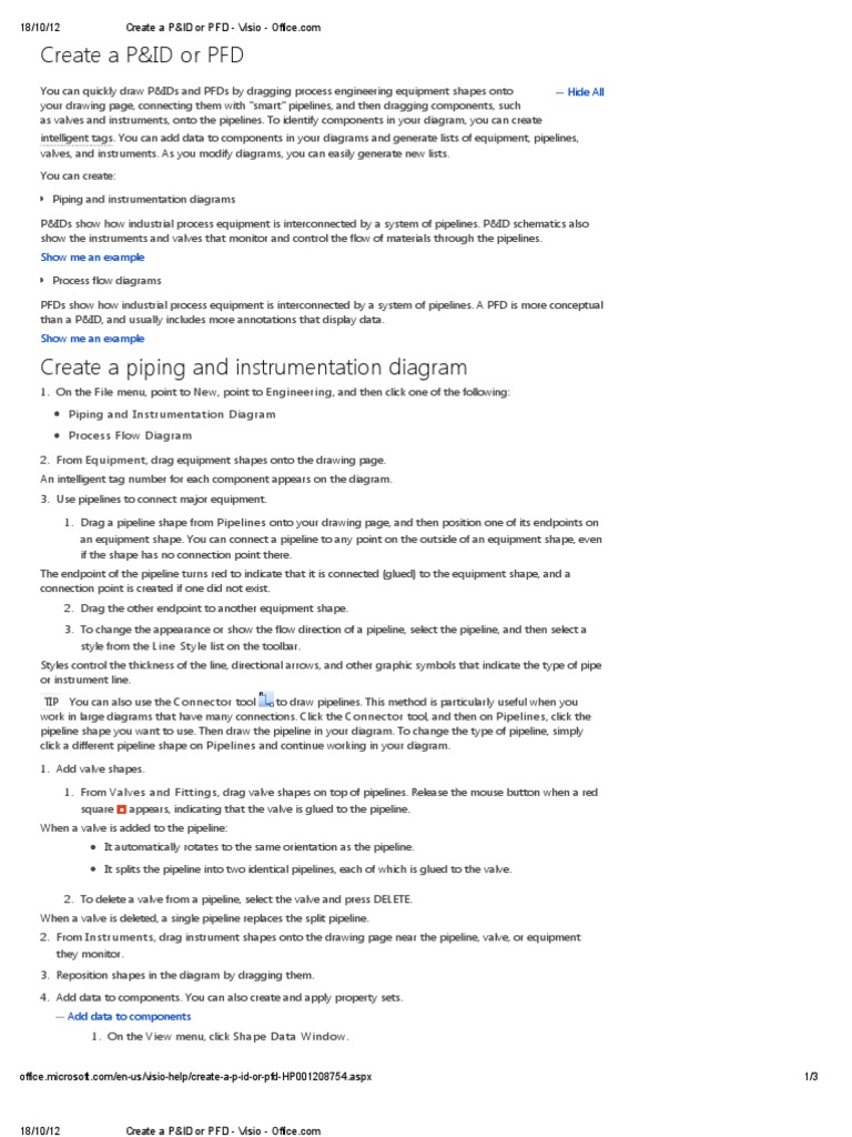 Create A P& ID or PFD - Visio - Office | PDF | Instrumentation | Valve