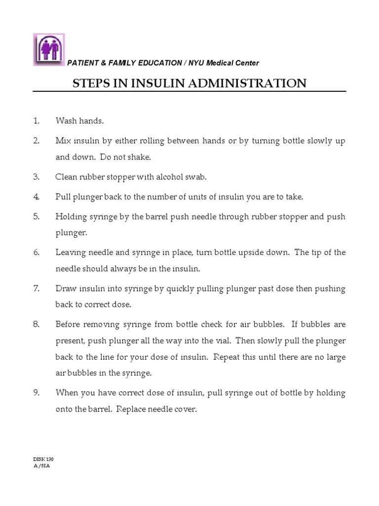 Steps in Insulin Administration | PDF
