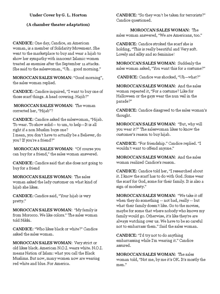 Chamber Theater Script | PDF | Hijab