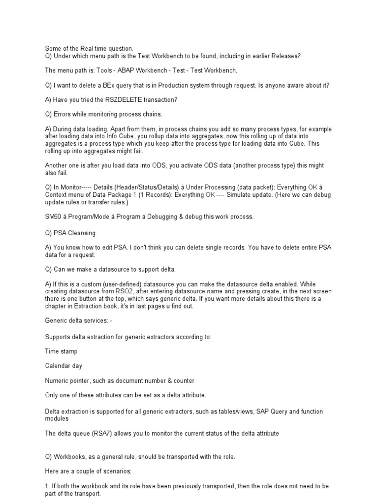 Sap BW Faq | PDF | Subroutine | Database Index