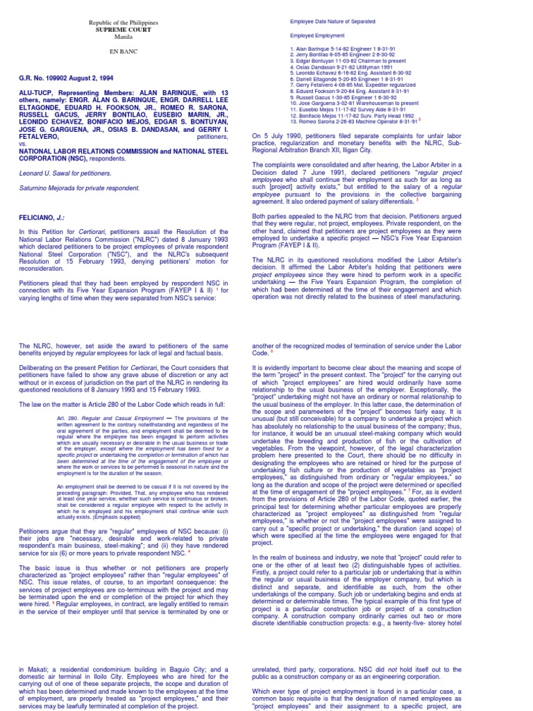 Alu-Tucp Vs NLRC | PDF | Employment | Arbitration