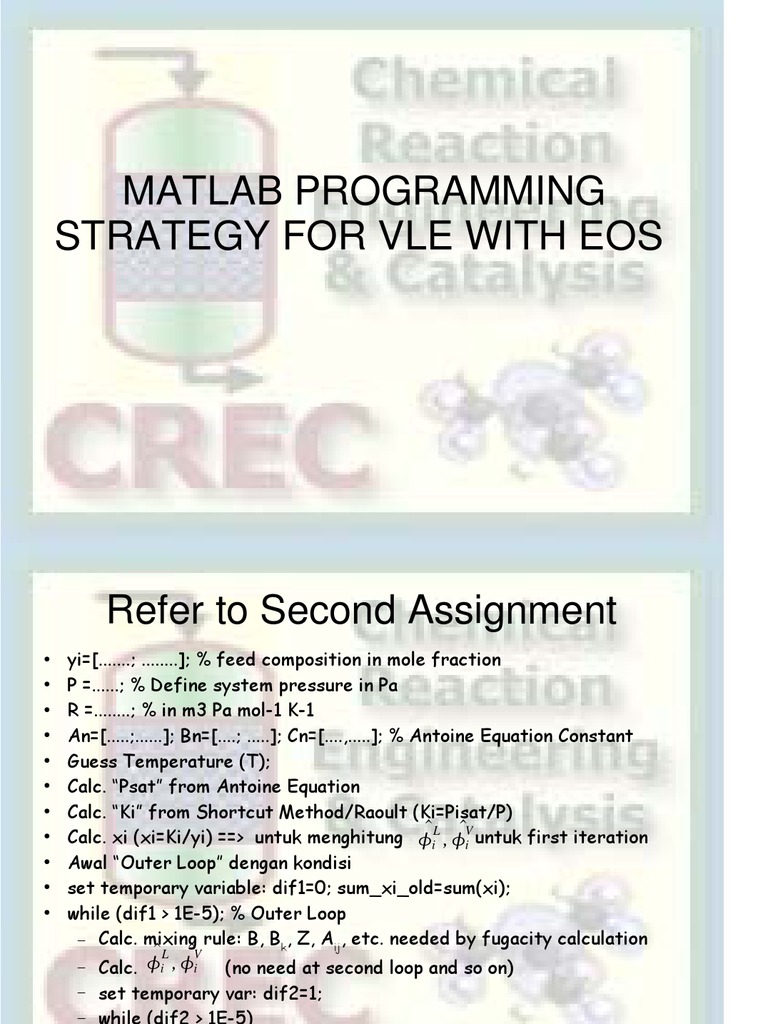 Matlab Programming Strategy For Vle With Eos | PDF | Branches Of ...
