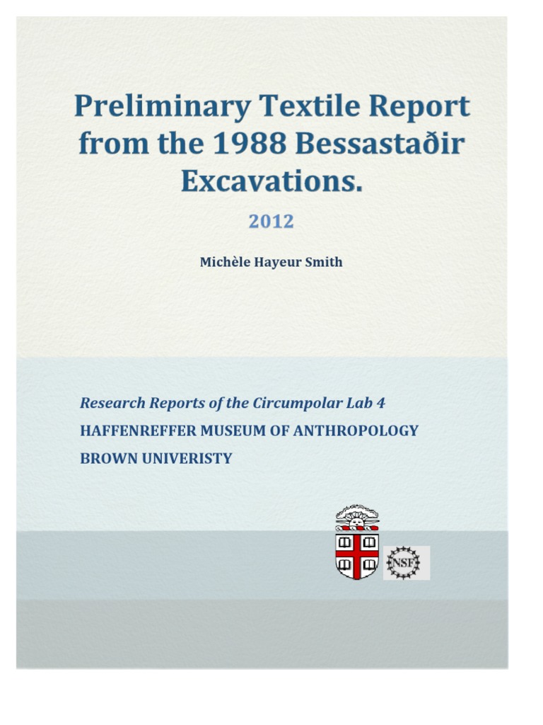 Preliminary Textile Report From The 1988 Bessastadir Excavations | PDF