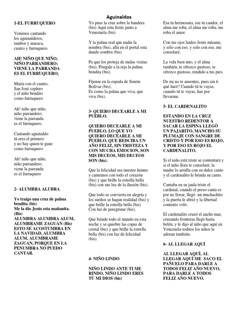 1canciones de Aguinaldos | PDF | María, madre de Jesús | Reyes Magos