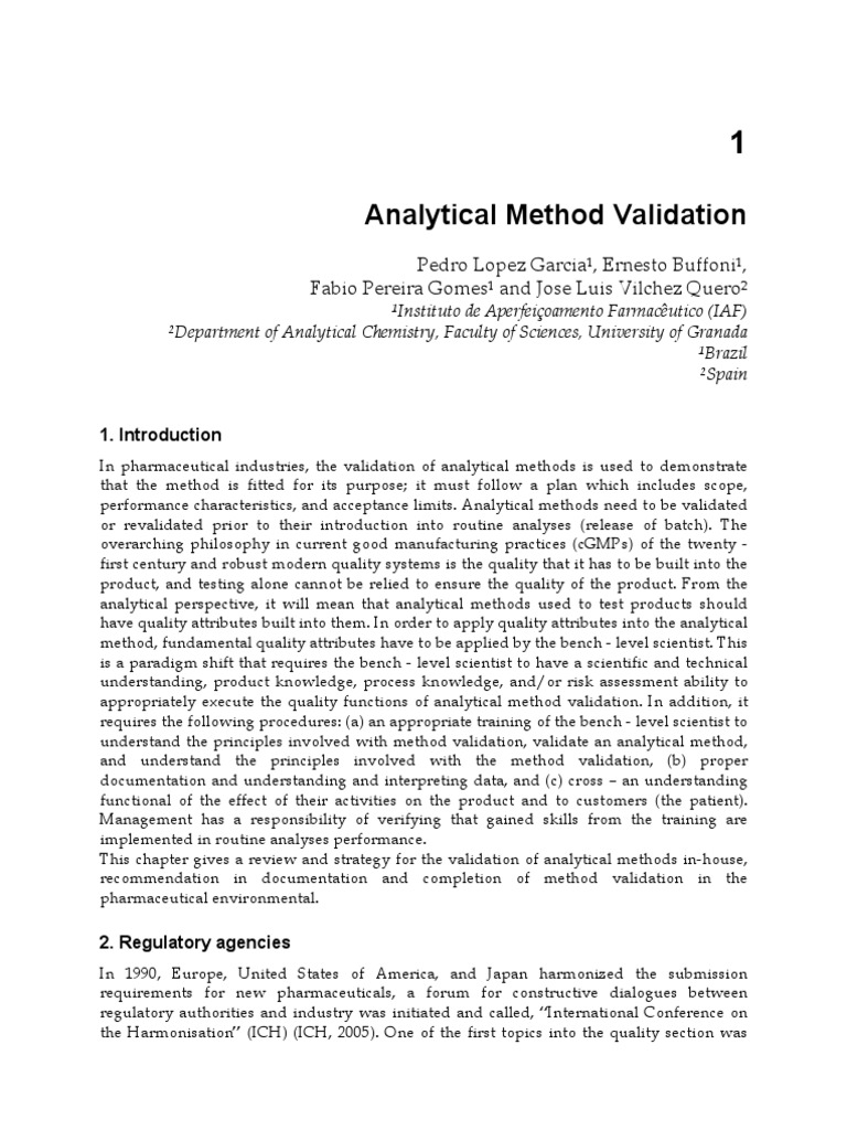 InTech-Analytical Method Validation | PDF | Verification And Validation | Assay