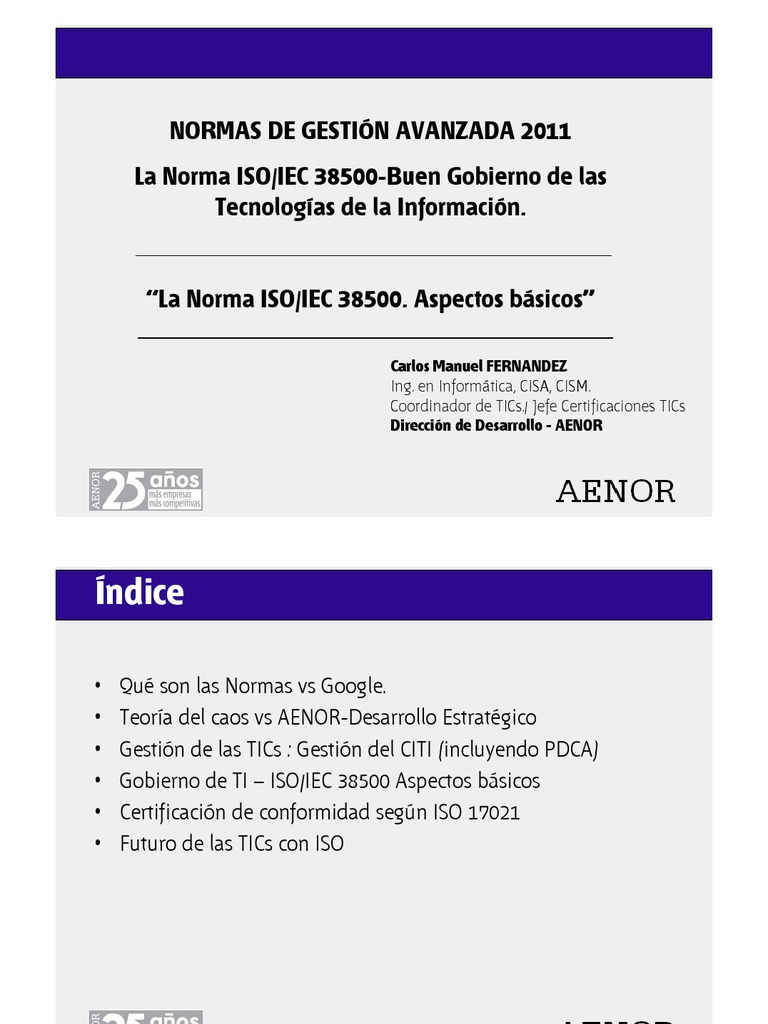 ISO/IEC 38500: Buen Gobierno TI 2024 | PDF | Planificación | Business