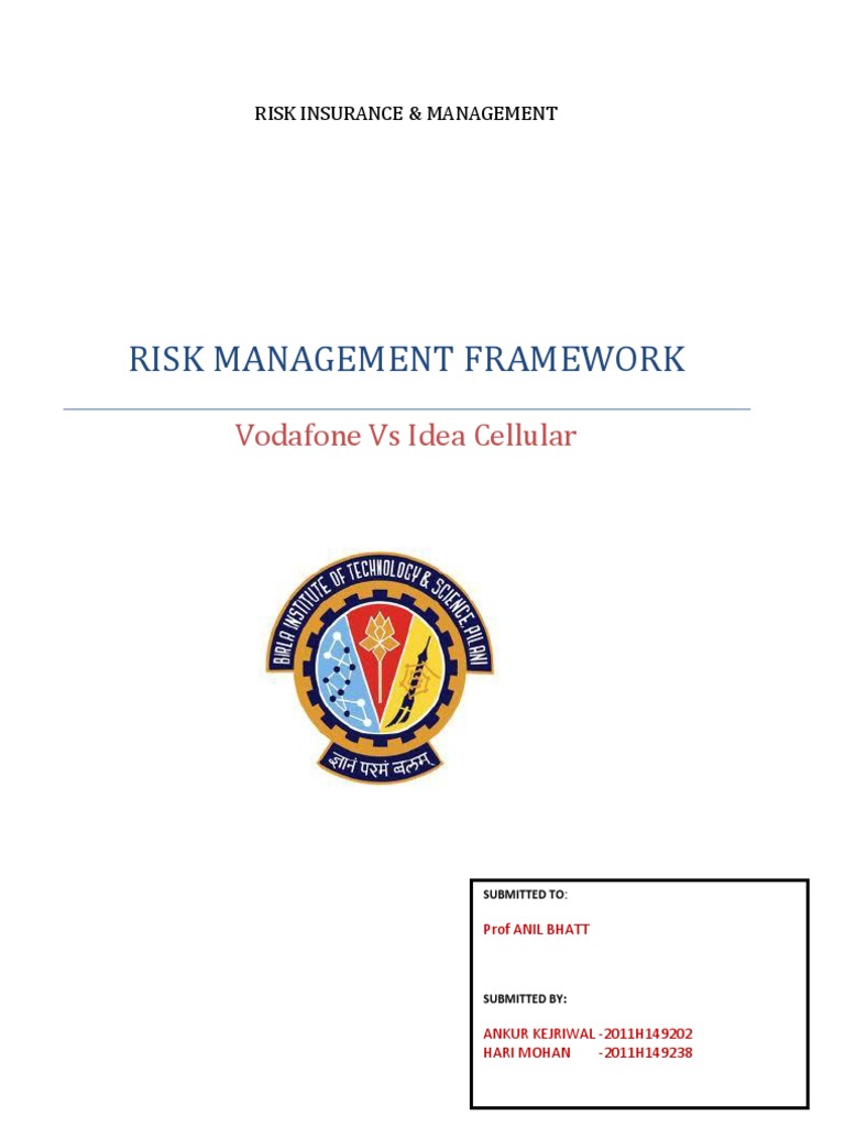 Risk Management Framework Vodafone Vs Idea Celluar | PDF | Enterprise ...