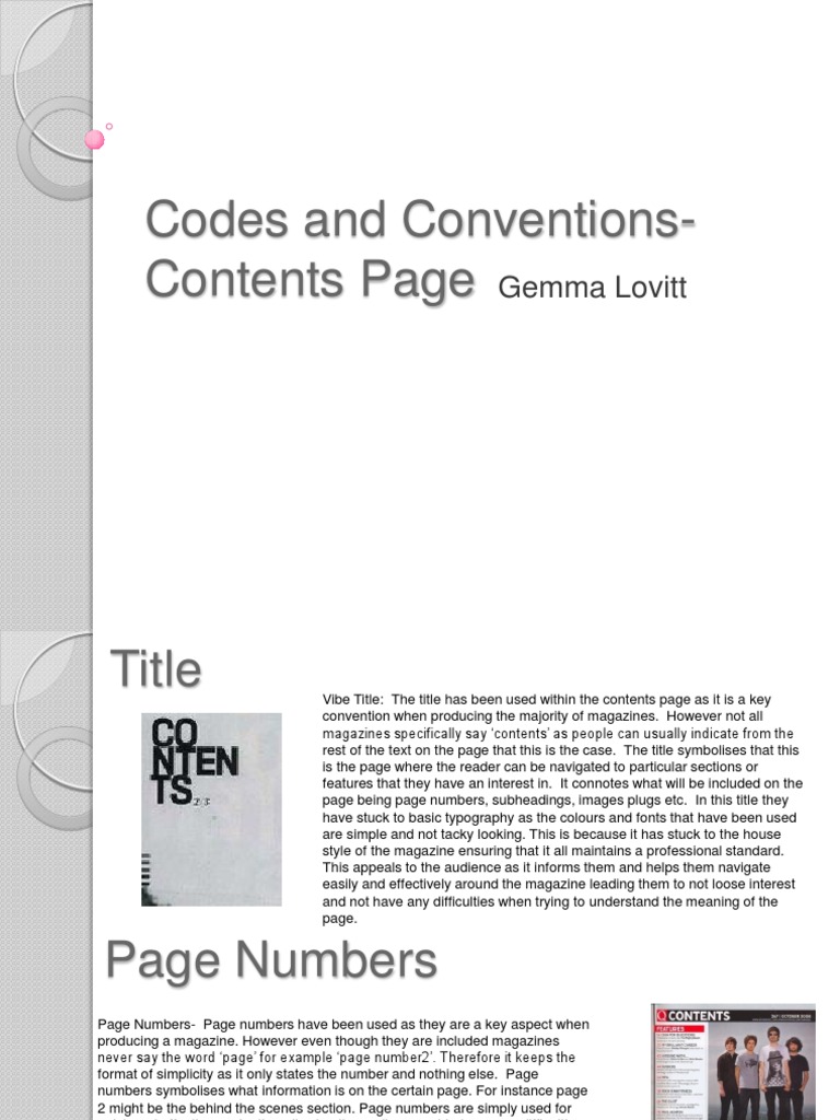 Codes and Conventions-Contents Page | PDF | Page Layout | New Media