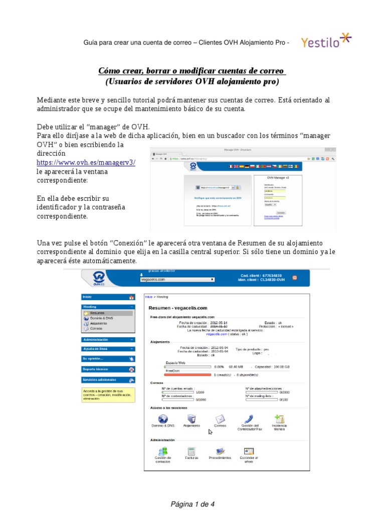 Tutorial Correo Ovh | PDF | Correo electrónico | Contraseña