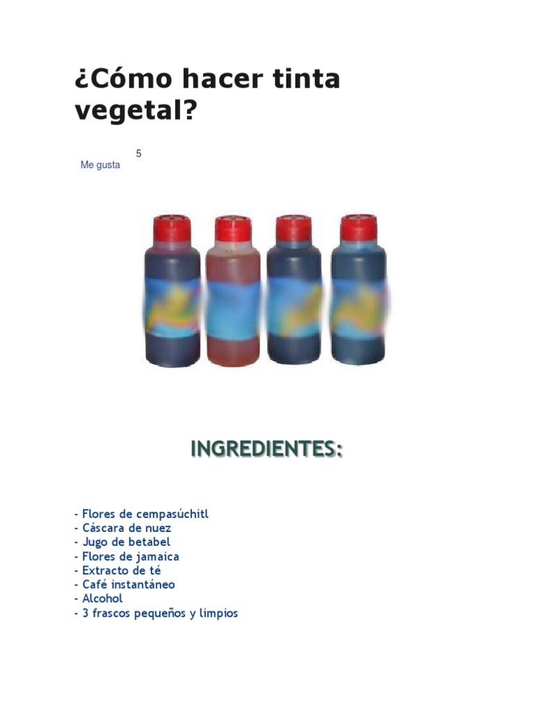 Cómo hacer tinta vegetal casera | PDF