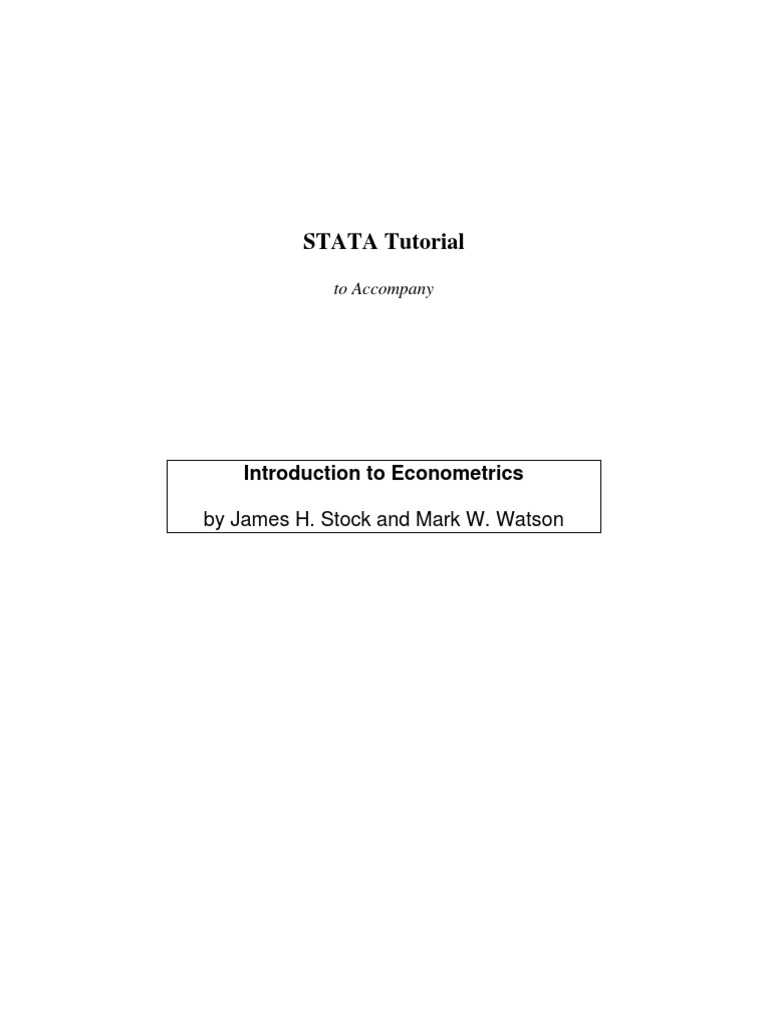 Stock and Mark W. Watson | PDF