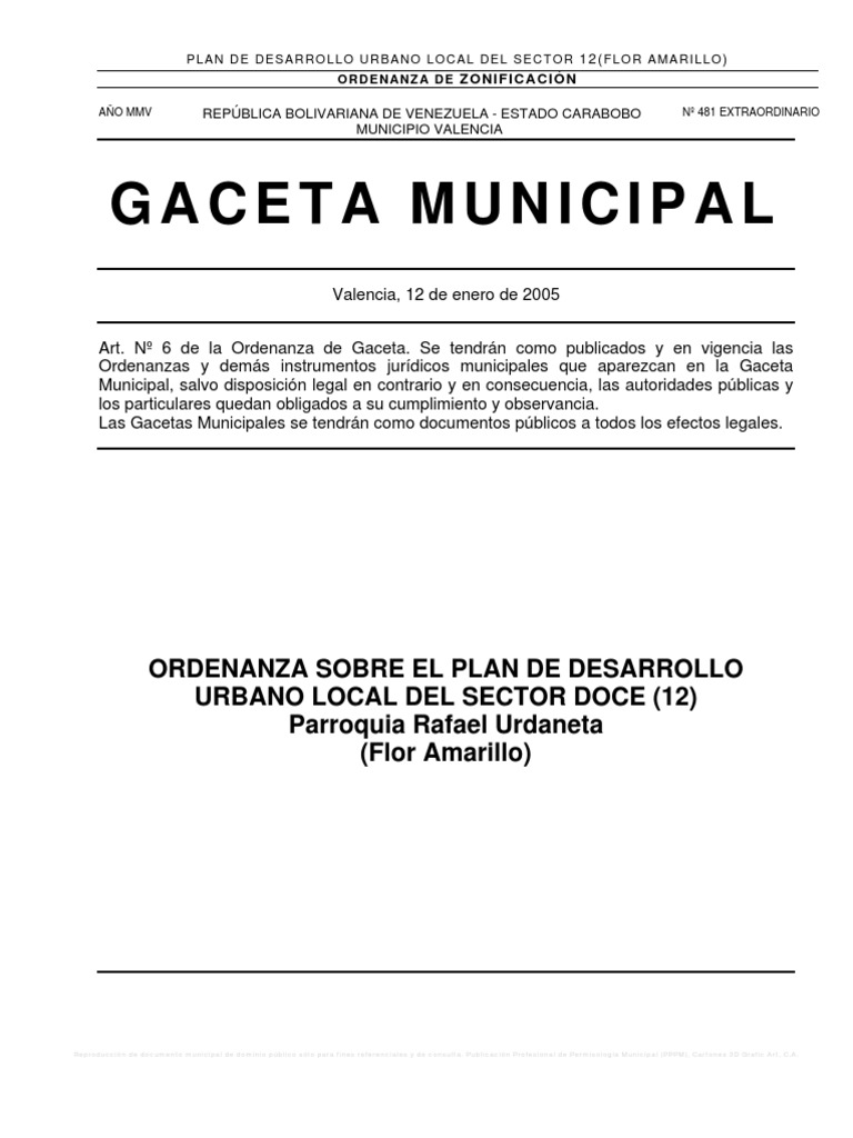 PDUL Rafael Urdaneta | PDF | Urbanismo | Planificación urbana