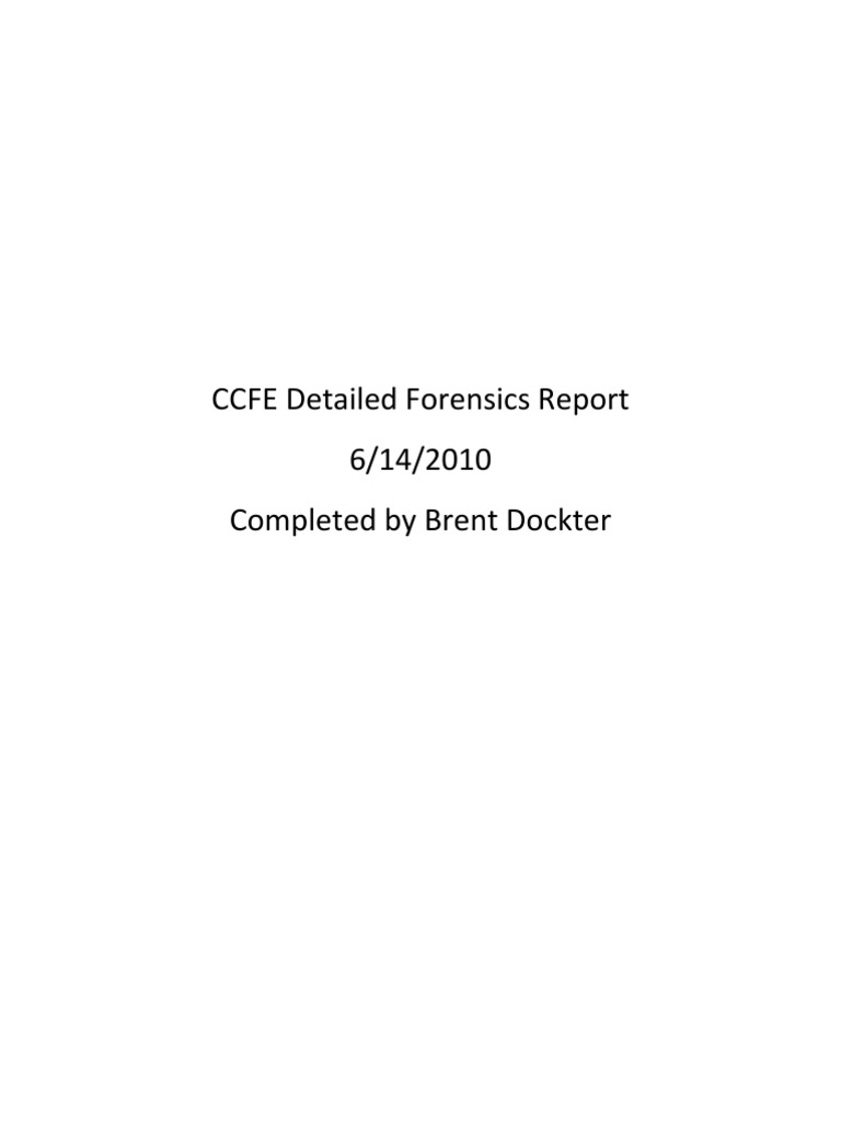 CCFE Detailed Forensics Report | PDF | Windows Registry | Computer Network