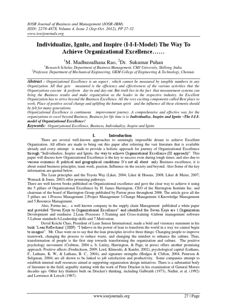 Individualize, Ignite, and Inspire (I-I-I-Model) The Way To Achieve ...