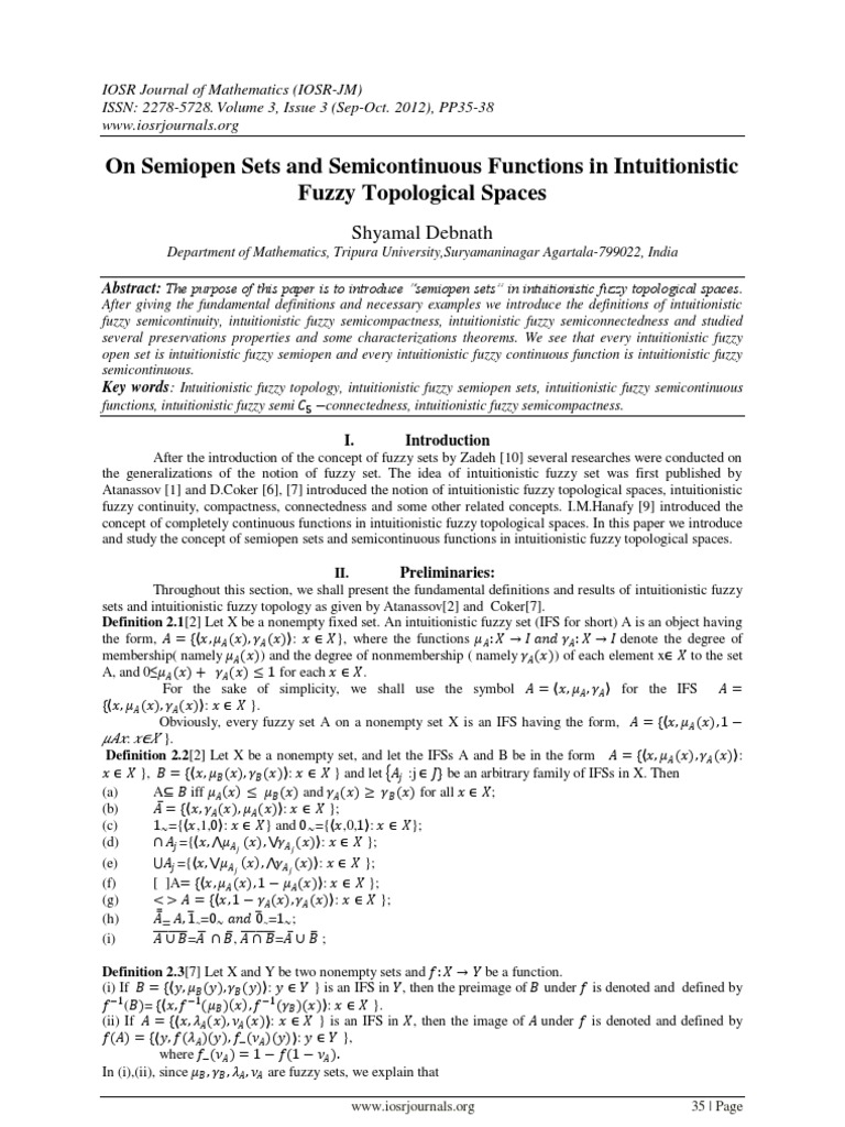 IOSR Journals | PDF | Continuous Function | Compact Space