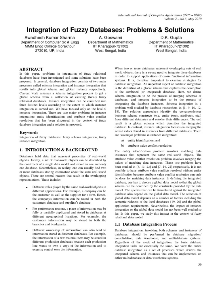 Integration of Fuzzy Databases | PDF | Conceptual Model | Relational Model