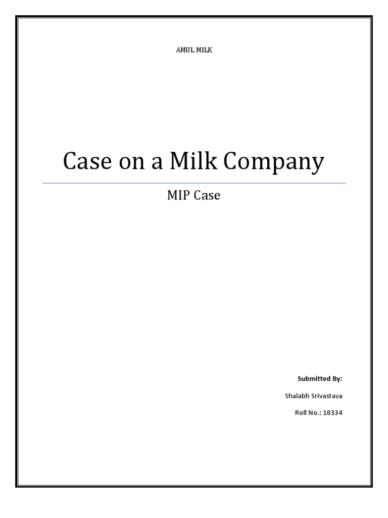 Amul Milk Case | PDF | Retail | Dairy