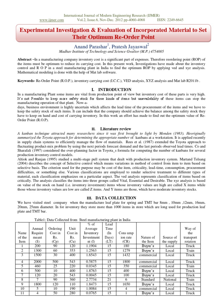 Experimental Investigation & Evaluation of Incorporated Material To Set ...