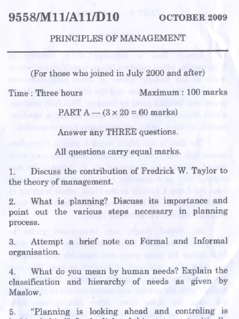 Mba Previous Question Paper | PDF