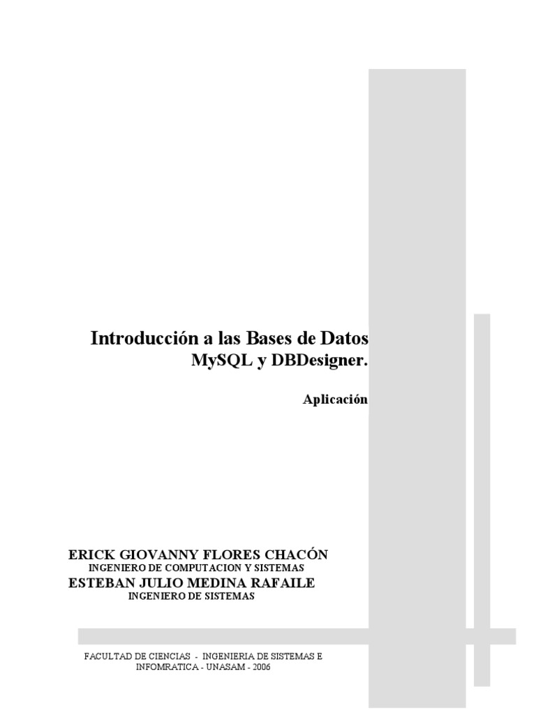 Manual MySQL y DBDesigner UNASAM | PDF | Bases de datos | Software