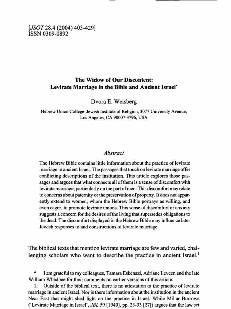 Levirate Marriage in Israel | Book Of Ruth | Marriage