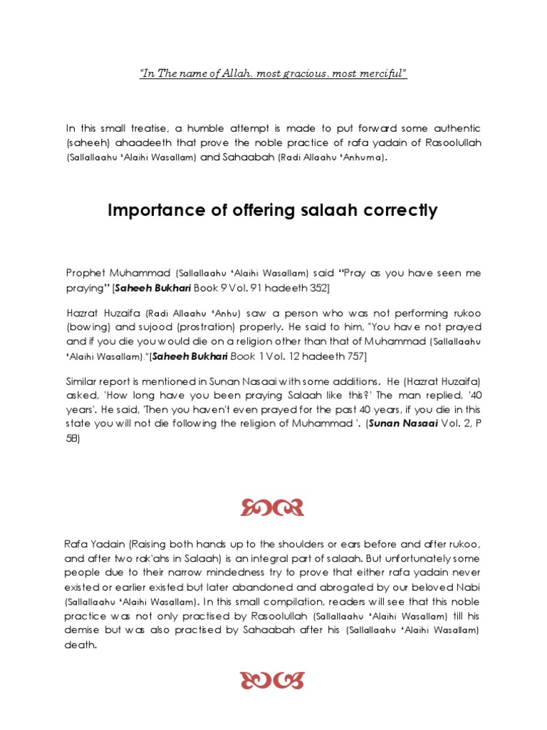 Rafa Yadain of Sahaba | PDF | Hadith | Sahabah