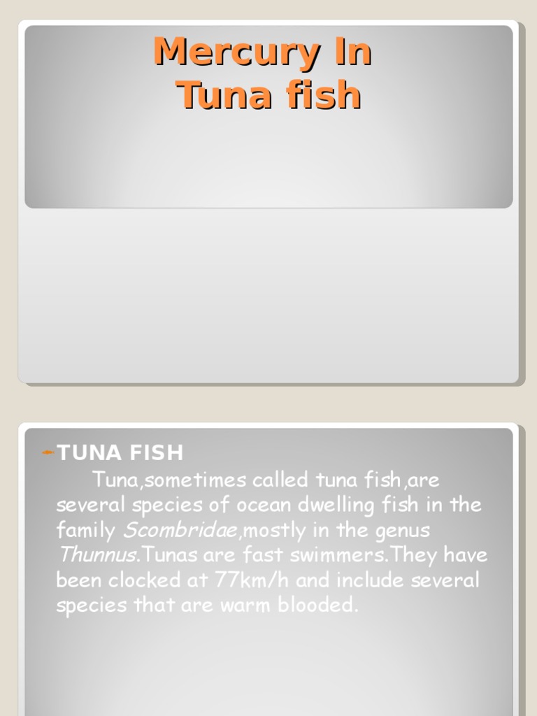 Mercury in Tuna Fish | PDF | Mercury (Element) | Tuna
