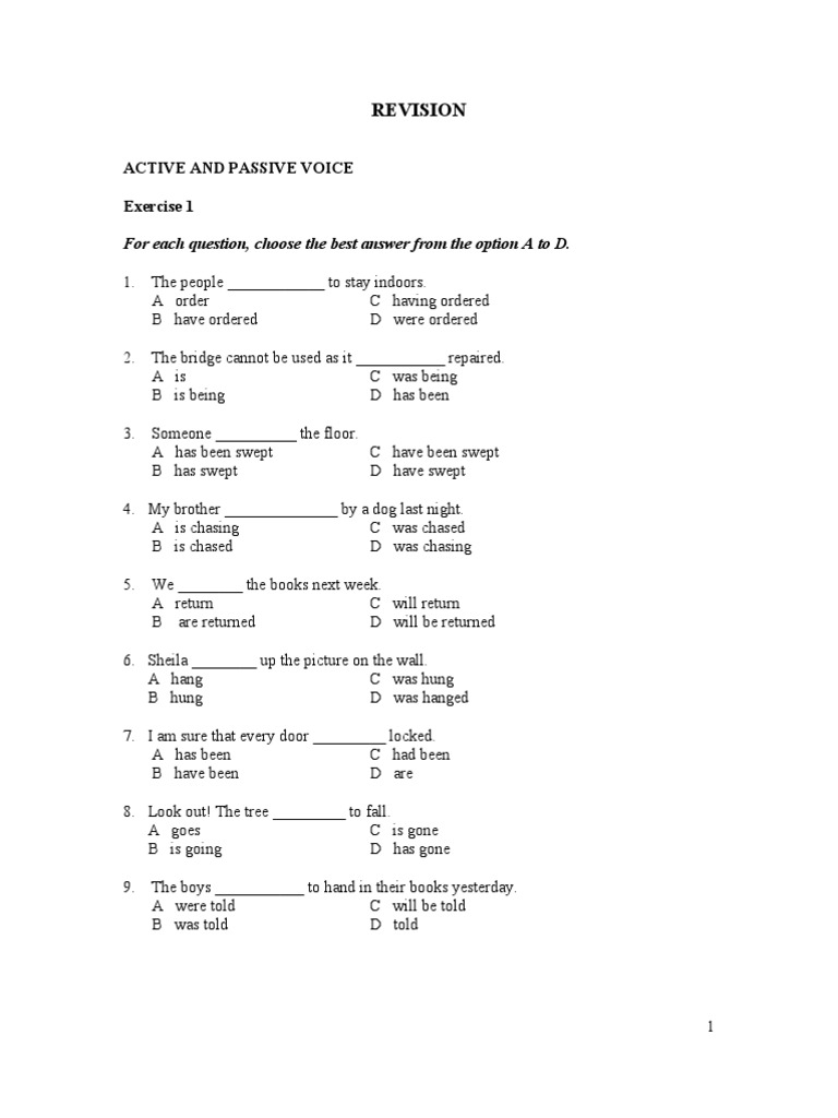 Grammar Exercises: Active & Passive Sentences | PDF | Cooking | Food ...