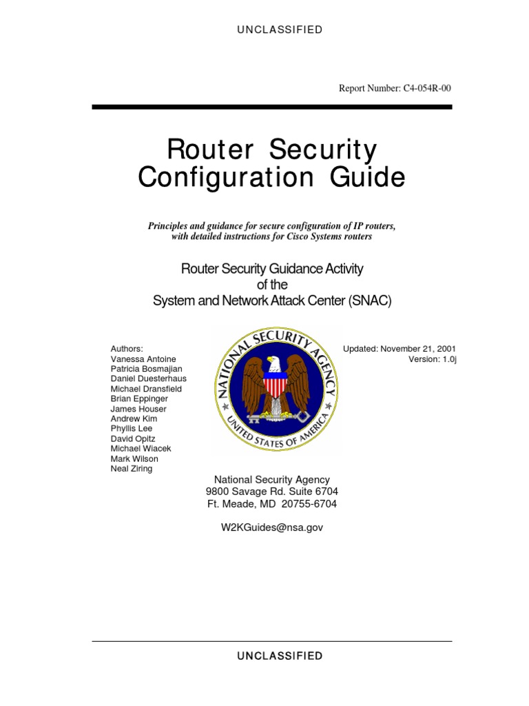 (Ebook) - Computers - Networking - Security - Gov - SNACs Router Security Guide | PDF | Osi ...