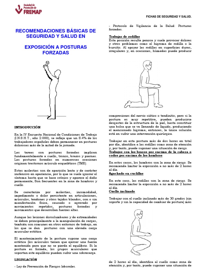 28.posturas Forzadas | PDF | Rodilla | Músculo