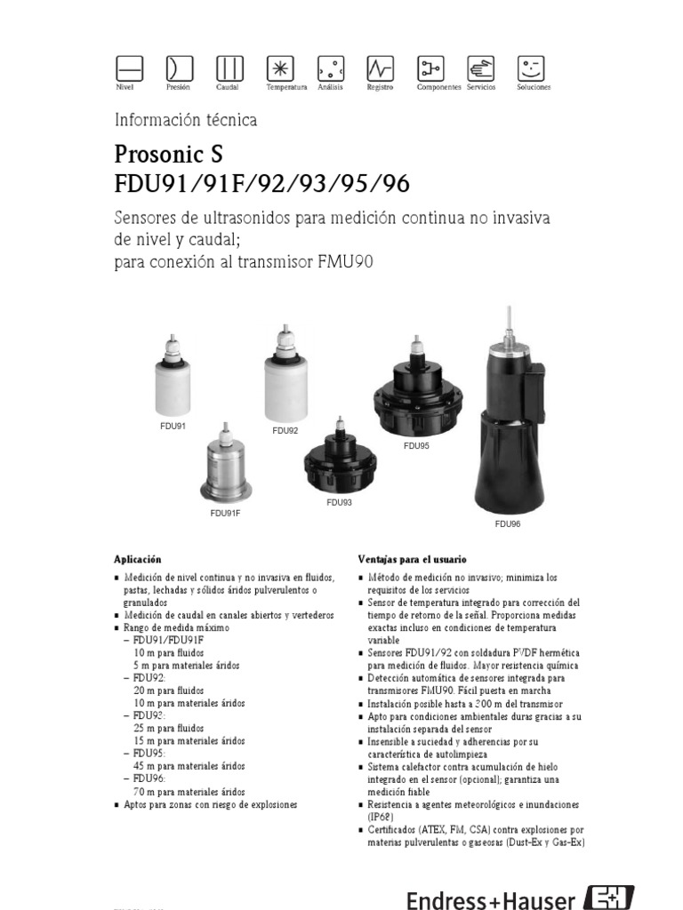 Información Técnica Prosonic S FDU91/91F/92/93/95/96 | PDF | Decibel ...