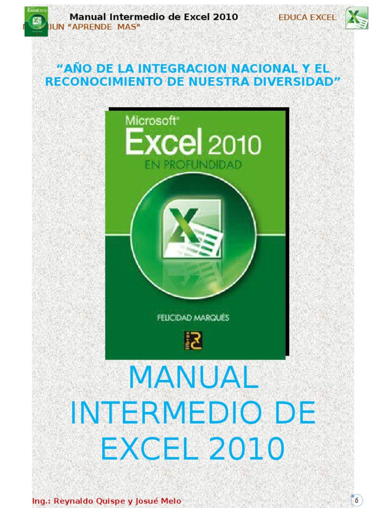 Manual de Excel 2010 | PDF | Hoja de cálculo | Microsoft Excel