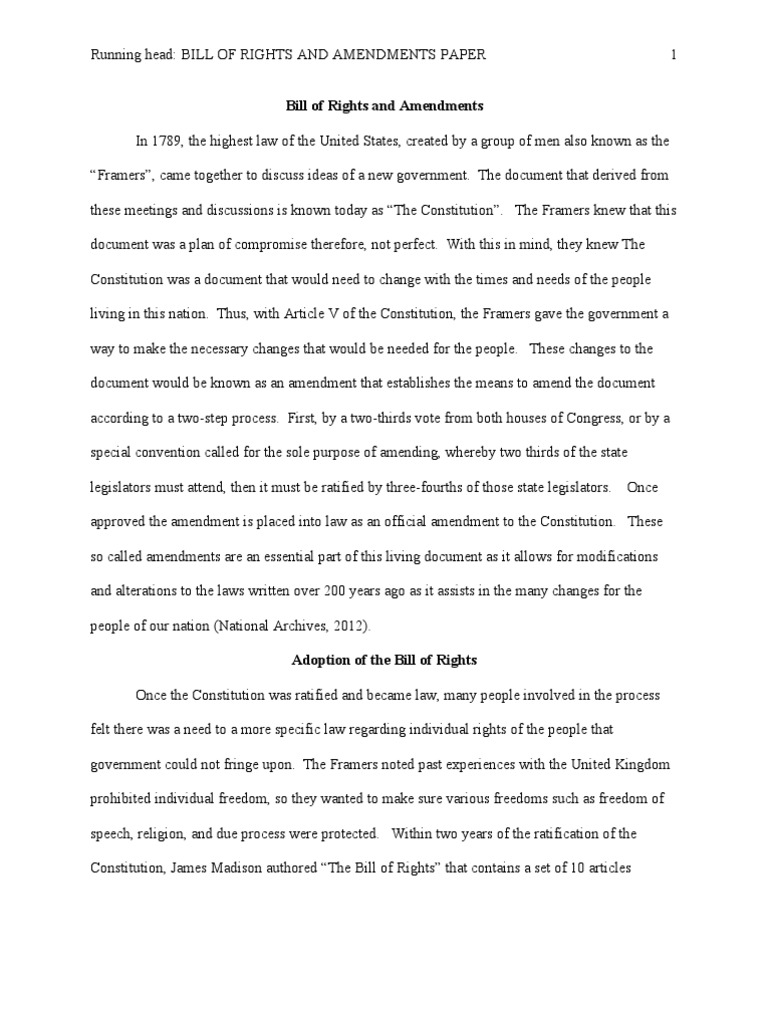 Bill of Rights Paper Upload | PDF | United States Bill Of Rights ...