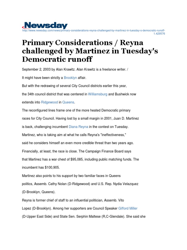 Primary Considerations Newsday | PDF | Taxes | Public Sphere