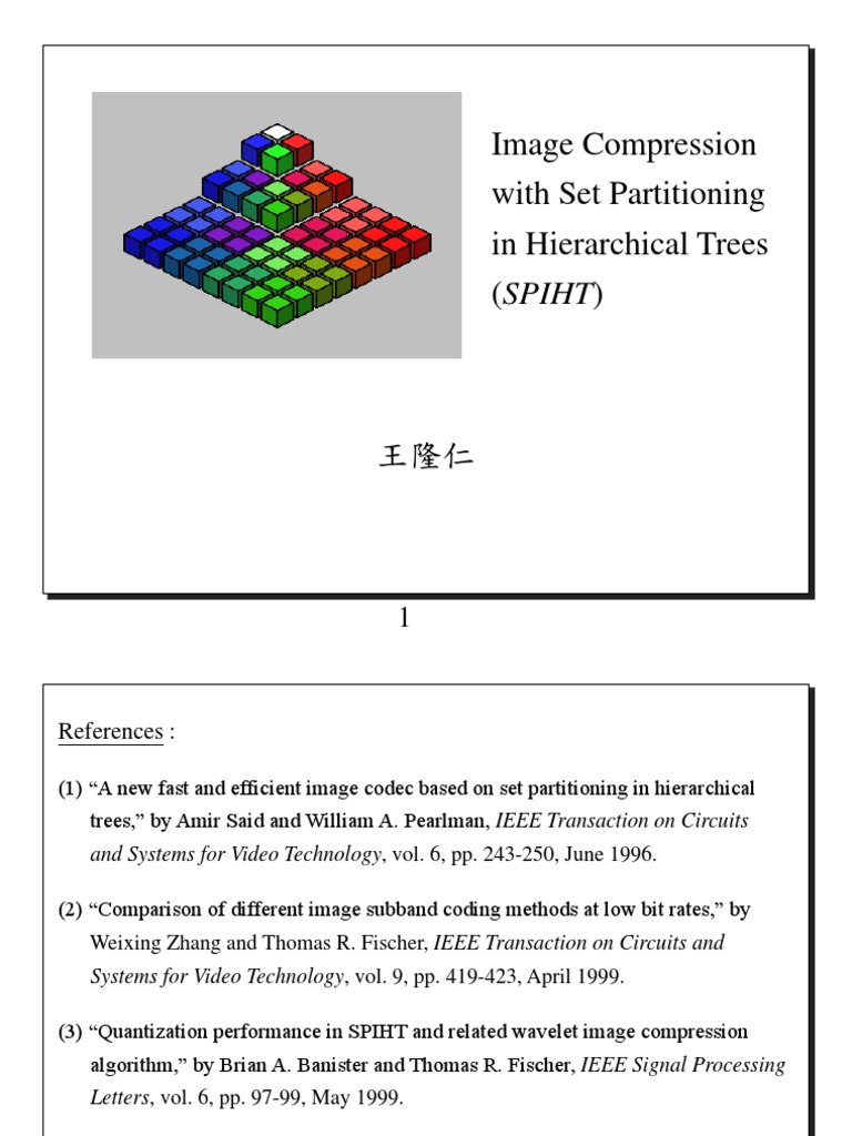 Image Compression With Set Partitioning in Hierarchical Trees (Spiht) | PDF | Applied ...