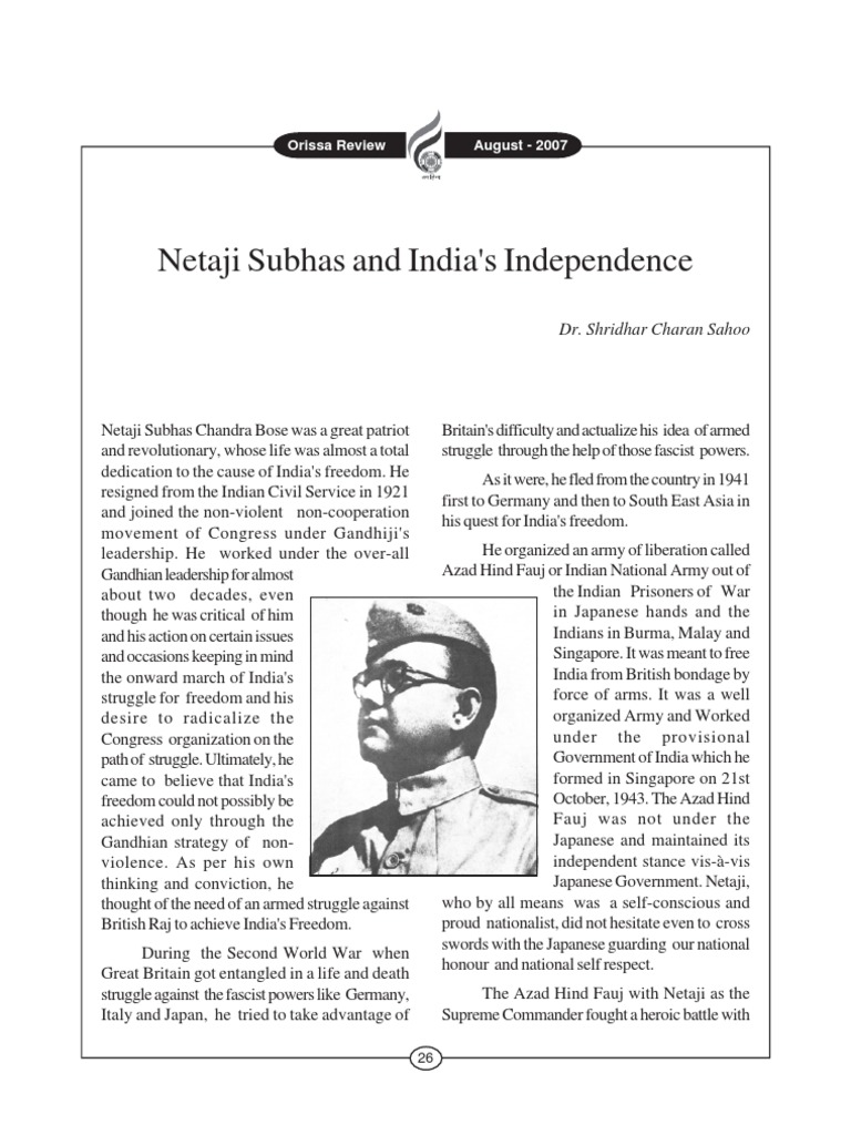 Netaji | PDF | Mahatma Gandhi | British Raj