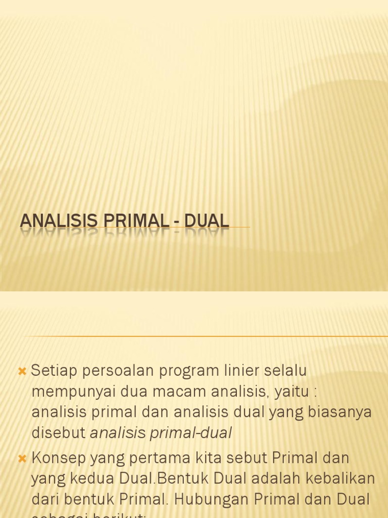 Analisis Primal Dual | PDF