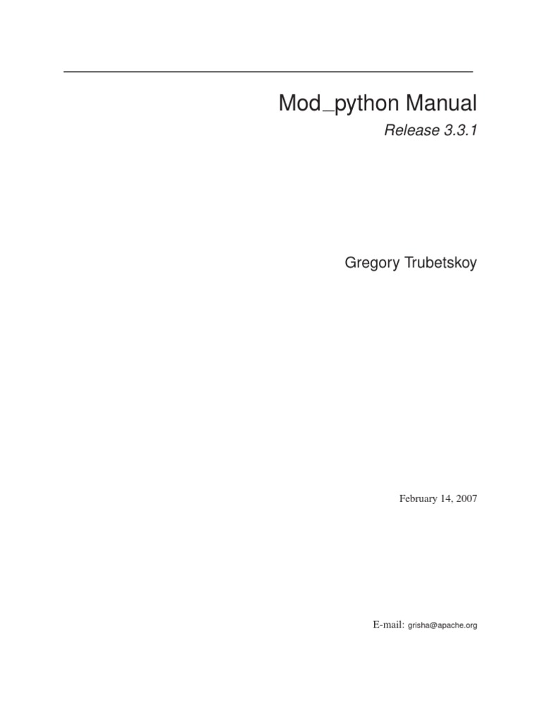 Mod - Python Manual | PDF | Apache Http Server | Web Server
