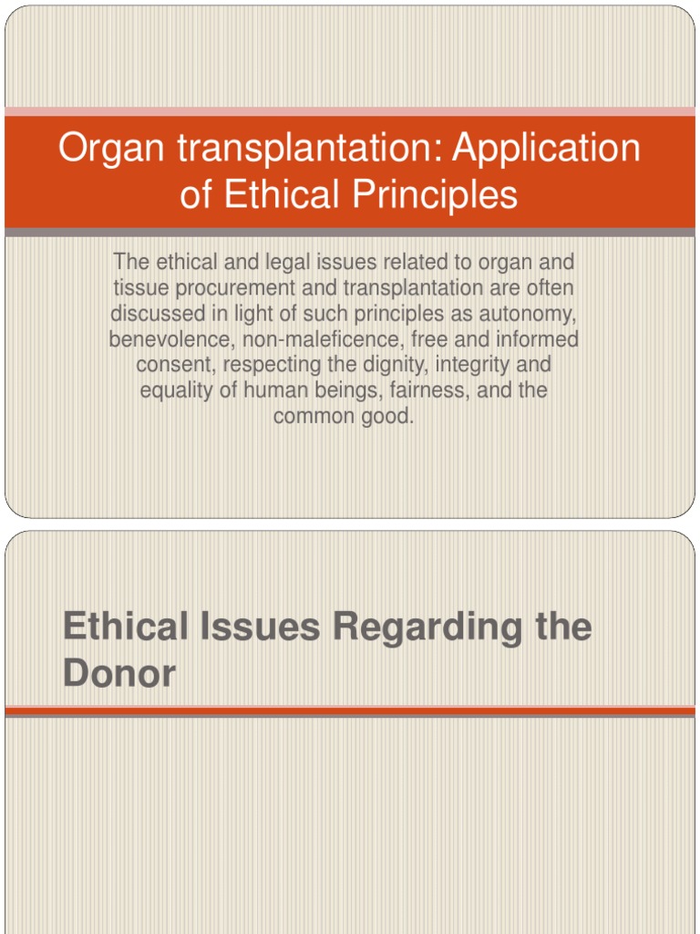 Ethical Issues | Organ Donation | Organ Transplantation