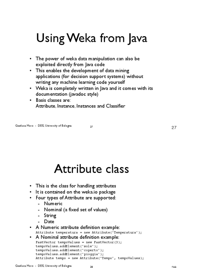Using Weka From Java | PDF | Java (Programming Language) | Statistical Classification