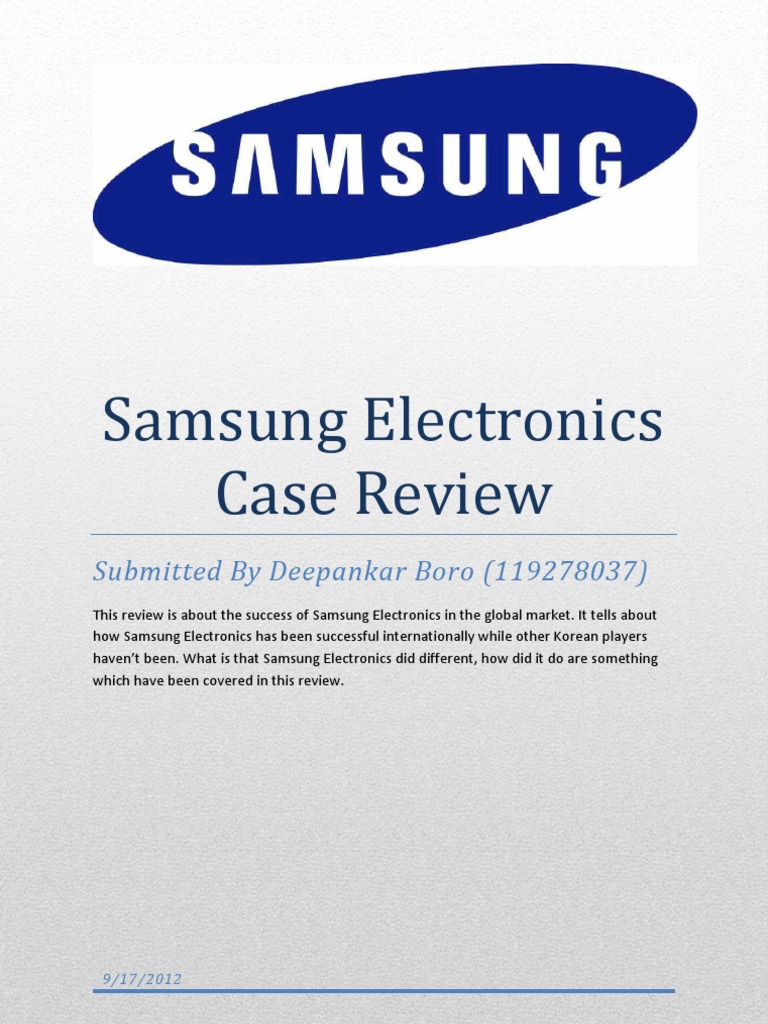 Samsung Electronics Case Review | PDF | Samsung | Samsung Electronics