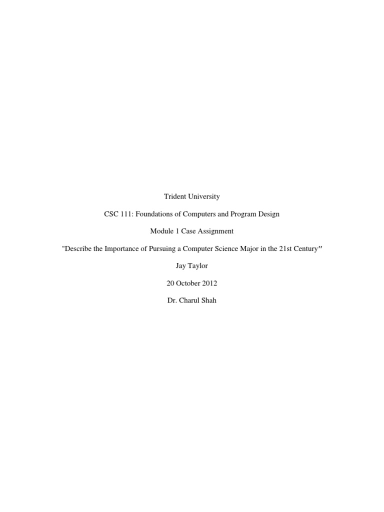 Importance of a Computer Science Degree | PDF | Computer Science ...