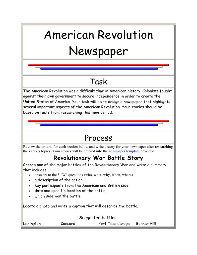 American Revolution Newspaper Project | PDF | American Revolution ...