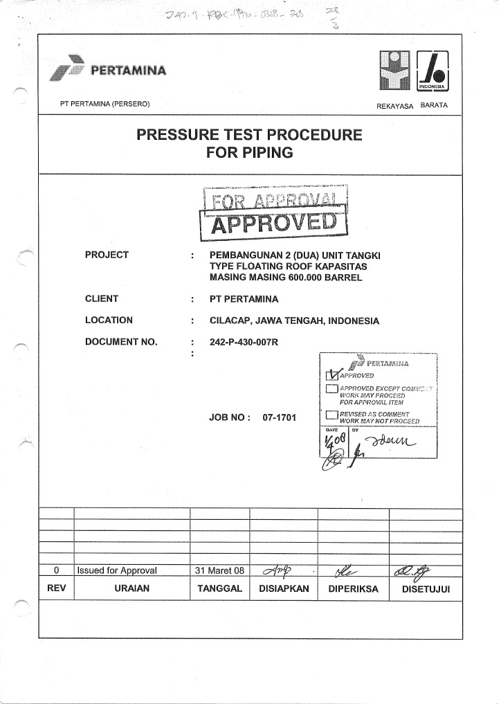 10.pressure Test Procedure For Piping | PDF