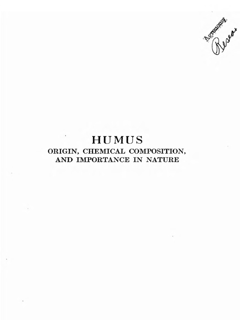 Humus: Origin, Chemical Composition, and Importance in Nature - Selman ...