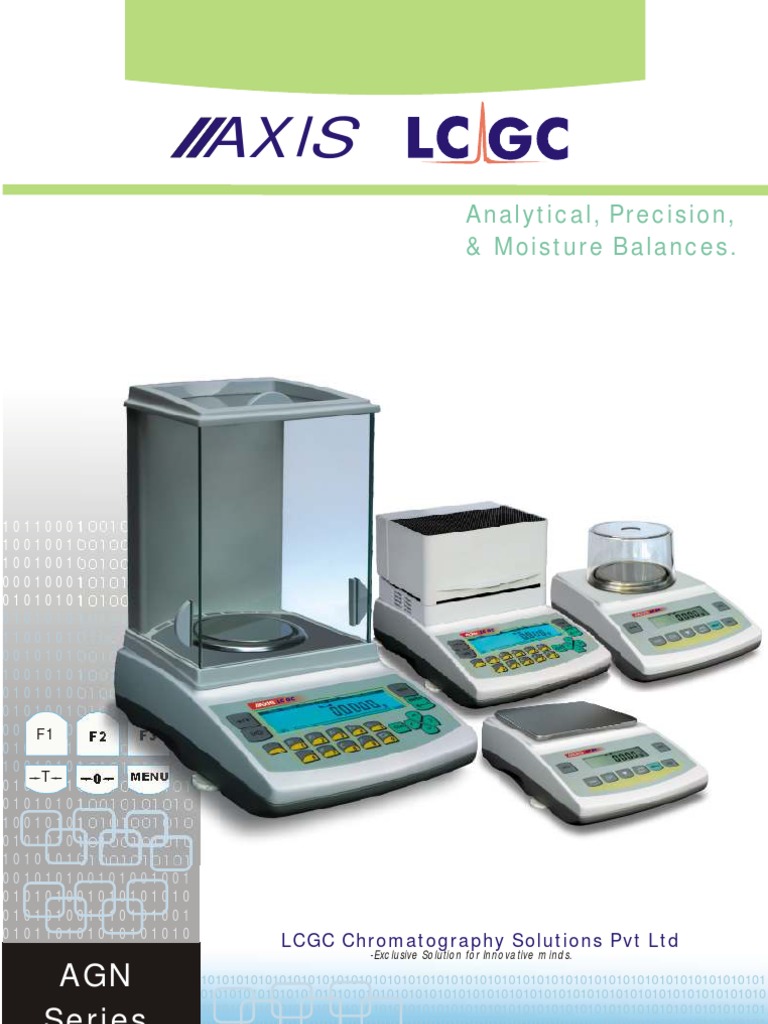 Axis LCGC Analytical, Precision & Moisture Balances | PDF | Weighing ...