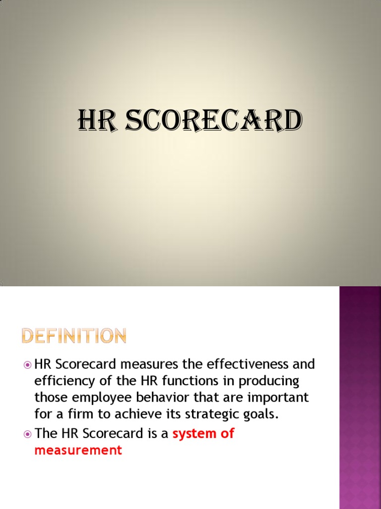 HR Scorecard | PDF | Strategic Management | Competence (Human Resources)